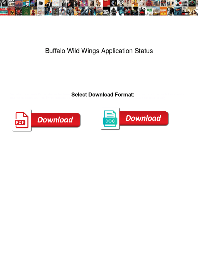 Fillable Online Buffalo Wild Wings Application Status. Buffalo Wild ...