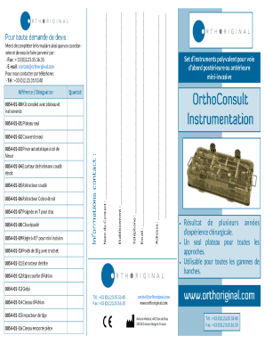 Fillable Online Brochure OrthoConsult.pdf - Orthoriginal Fax Email ...