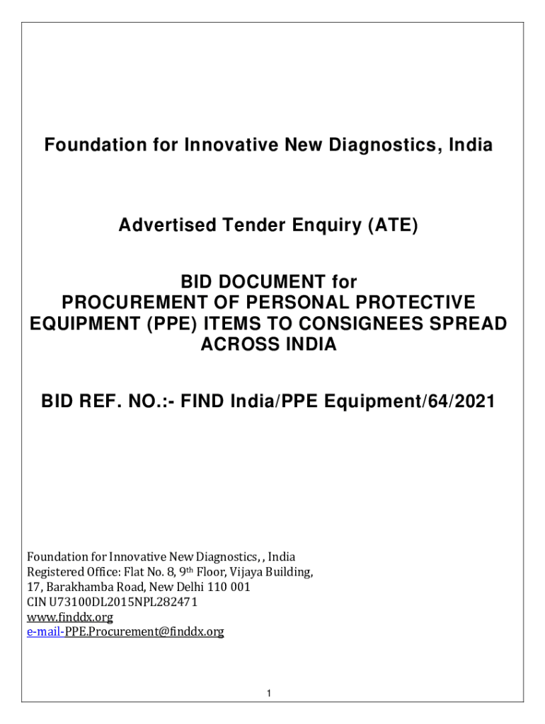 Fillable Online Foundation for Innovative New Diagnostics, India - FIND ...