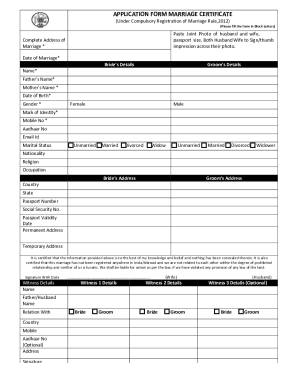 Fillable Online PDF APPLICATION FORM MARRIAGE CERTIFICATE - PDF Form ...