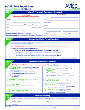 Fillable Online Fillable Online AVISE Test Requisition Fax Email Print ...