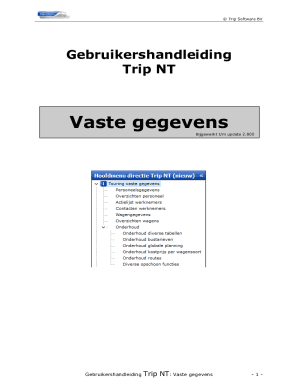 Fillable Online Vaste gegevens - Trip Software Fax Email Print - pdfFiller