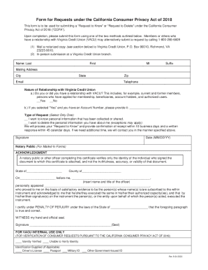 Fillable Online PDF CCPA Request Form - GECU Fax Email Print - pdfFiller
