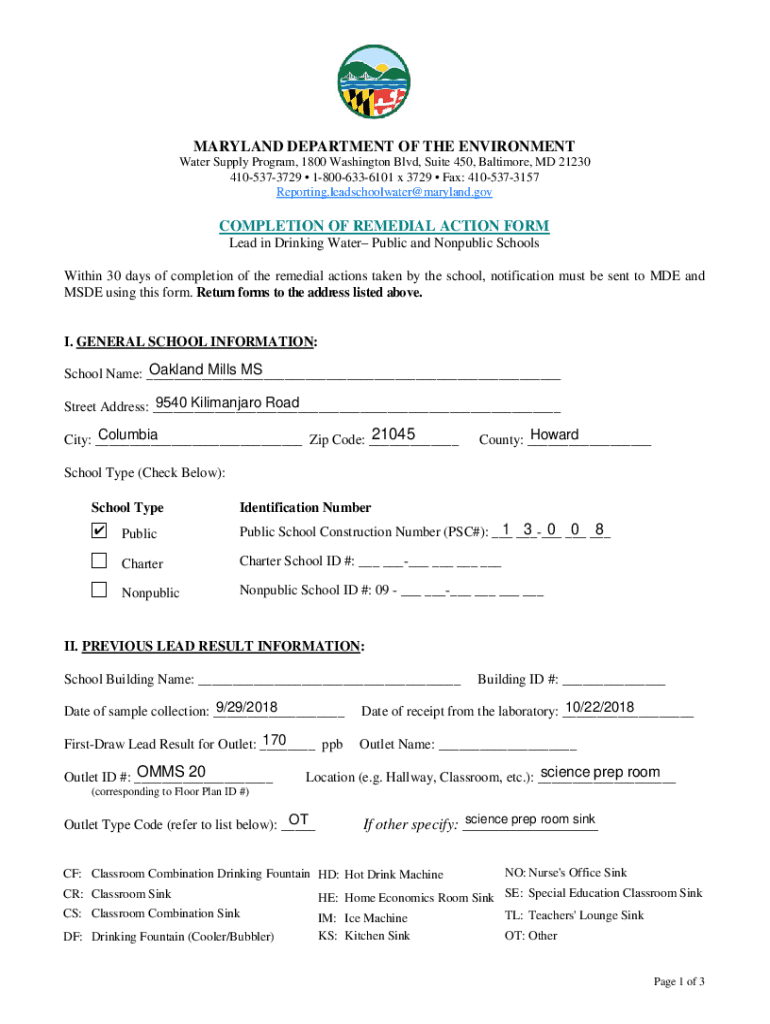 Fillable Online GWR Reporting Form.pdf - Maryland Department of the ...