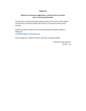 Fillable Online TEMPLATE Motion for Summary Judgement ... - Fax Email ...