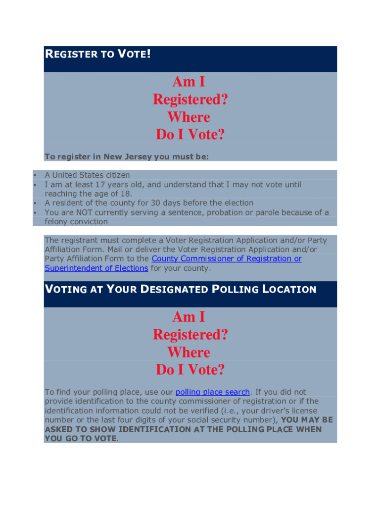 Fillable Online Register to Vote Online in New Jersey - Vote.org Fax ...