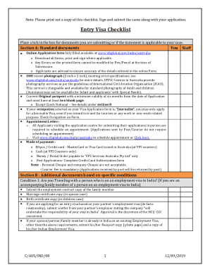 Fillable Online Fillable Online Tourist Visa Checklist Place a tick in ...