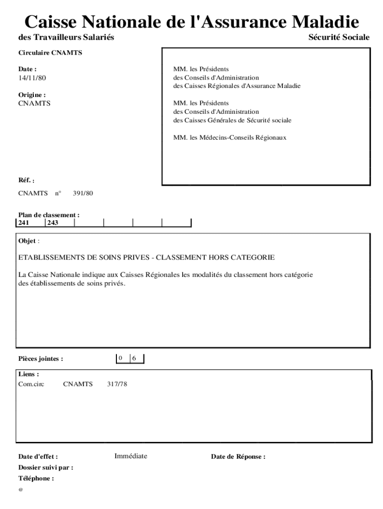 Fillable Online Caisse nationale d'assurance maladie (Cnam) - Ministre ...