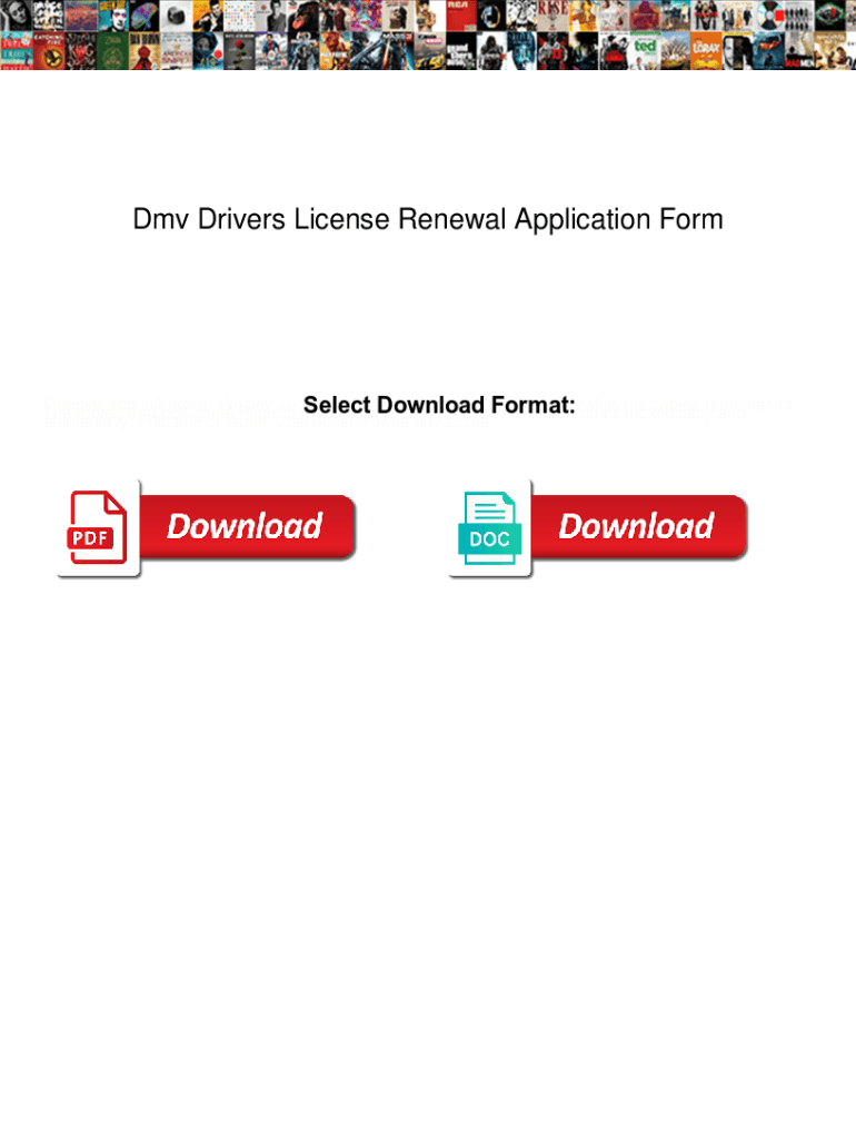 DMV Drivers License Renewal Application Form - Blank Fillable Template ...
