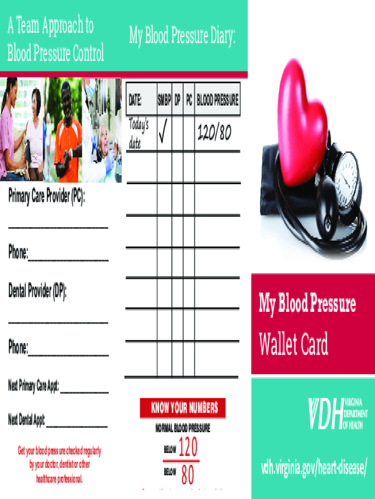 Fillable Online PDF Team Up. Pressure Down. My High Blood Pressure ...