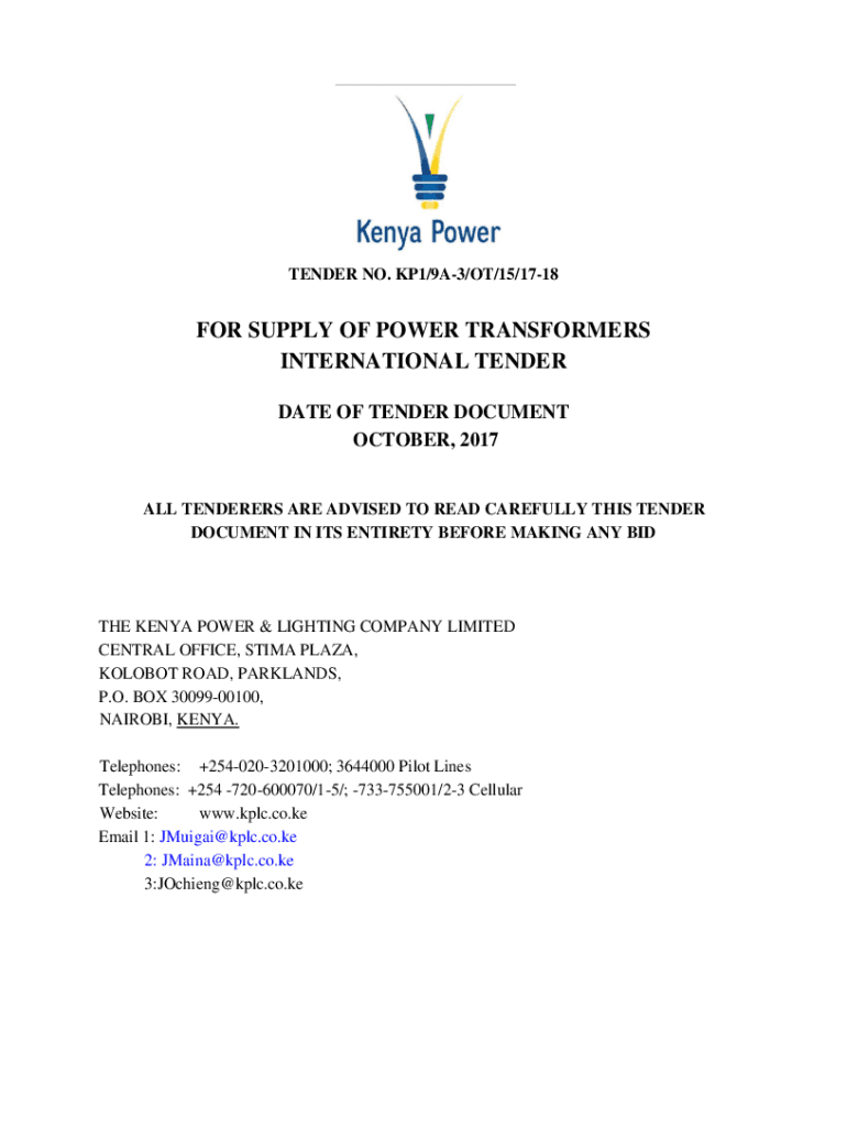 Fillable Online kplc co kplc.co.keimgfullFOR SUPPLY OF POWER ...
