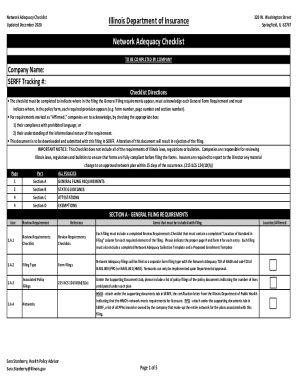 Fillable Online Network Adequacy Checklist Fax Email Print - pdfFiller
