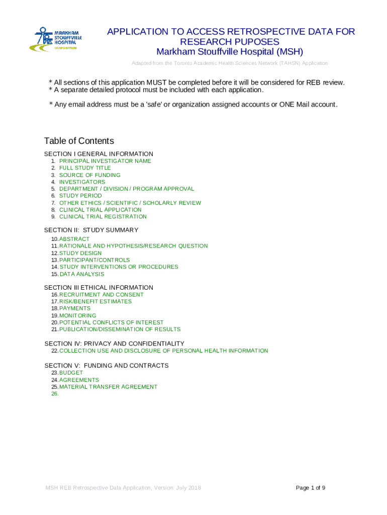 DOC TAHSN REB Application - Markham Stouffville Hospital Doc Template ...
