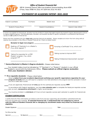 Fillable Online Utep Financial Aid - Fill Online, Printable, Fillable ...