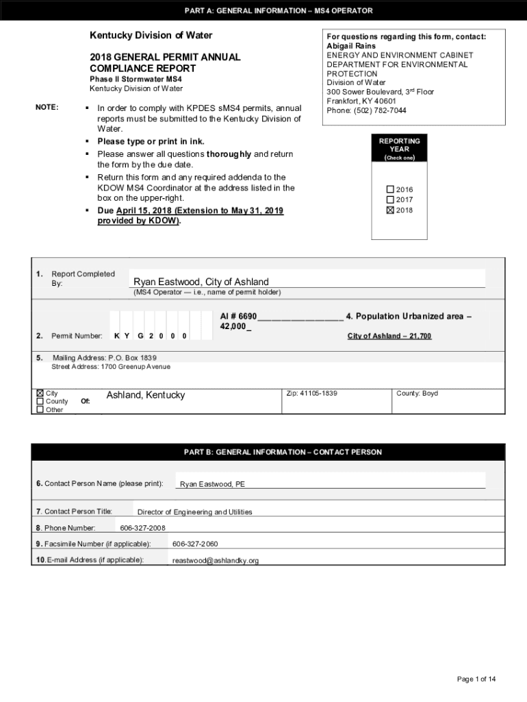 Fillable Online Municipal Separate Storm Sewer Systems Division of ...