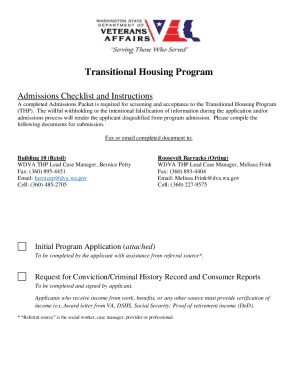Fillable Online Application To Become A Transitional Housing Program (THP) Fax Email Print ...