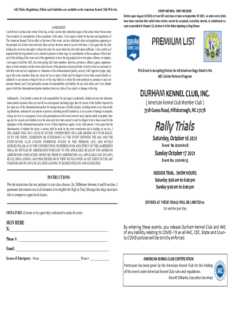 Fillable Online Official American Kennel Club Earthdog Entry Form Fax ...