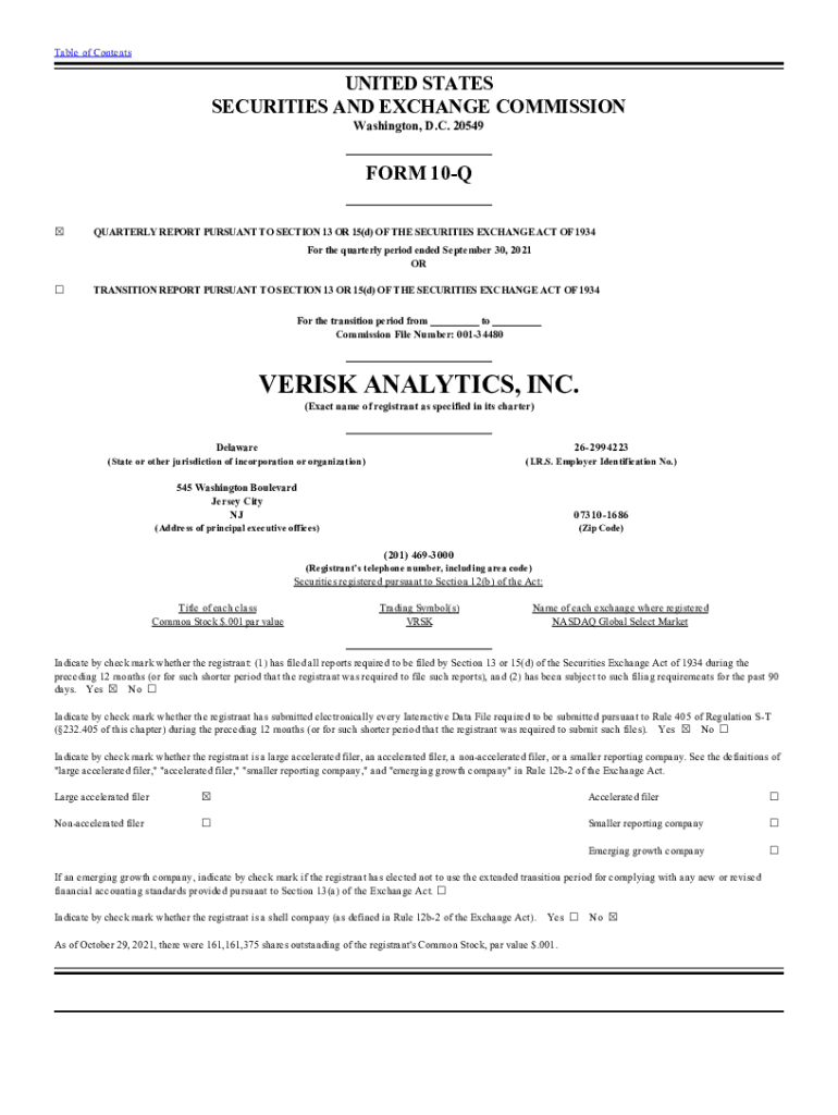 Fillable Online PDF VERISK ANALYTICS, INC. Fax Email Print - pdfFiller