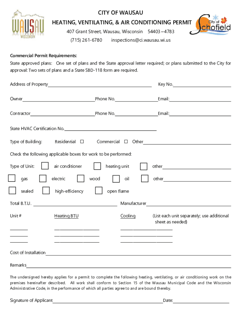 Fillable Online Residential Permit Requirements - Inspections - City of ...