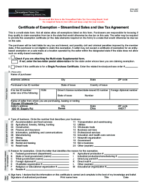 Fillable Online Certificate of Exemption Streamlined Sales and Use Tax ...