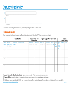 Fillable Online maritimenz govt MSF126- Statutory Declaration ...