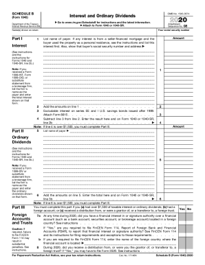 Fillable Online About Schedule B (Form 1040), Interest and Ordinary ...