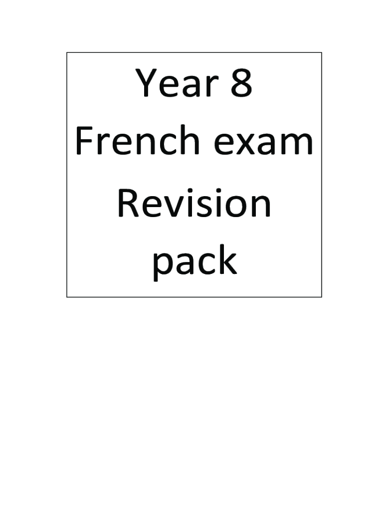 Fillable Online Year 8 French exam Revision pack - st-georges-academy ...