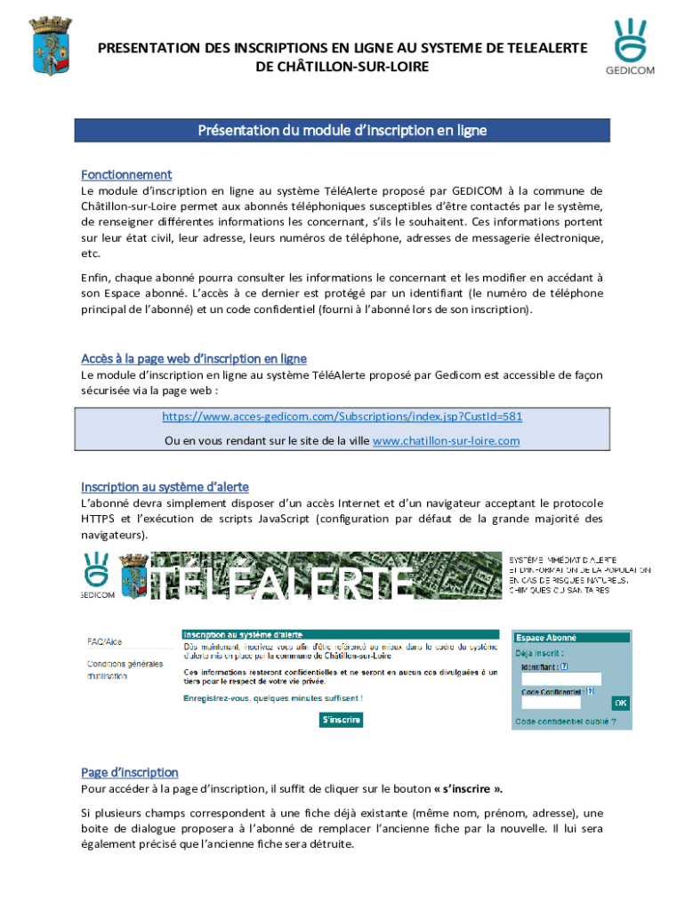 Fillable Online Formulaire d'inscription volontaire au service tlalerte Fax Email Print - pdfFiller