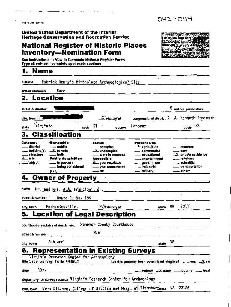 Fillable Online PDF National Register of Historic Places Inventory ...