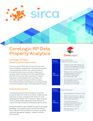 Fillable Online CoreLogic Home Property Value Index Monthly Indices Fax ...