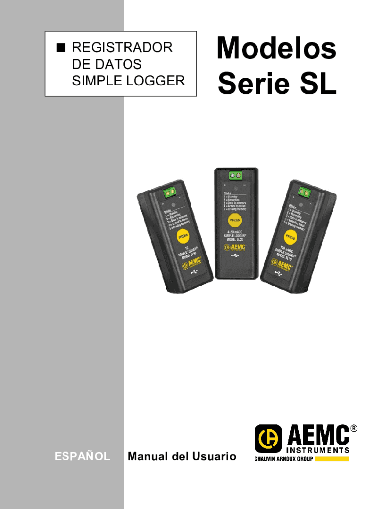 Fillable Online PDF Simple Logger II Data Loggers - AEMC Instruments ...