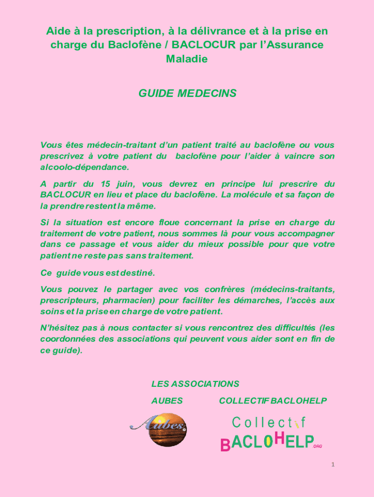Fillable Online baclofene.fr pdf Aide Baclo BACLOCUR MedecinsAide la ...