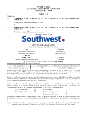 Fillable Online FORM 10-Q SOUTHWEST AIRLINES CO. - Investor Relations ...