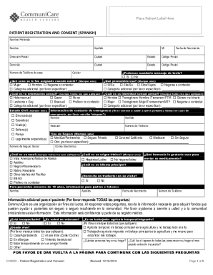 Fillable Online PATIENT REGISTRATION AND CONSENT - CommuniCare Health ...