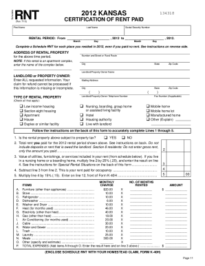 Fillable Online RNT Certificate of Rent Paid (Rev. 7-12) Fax Email ...