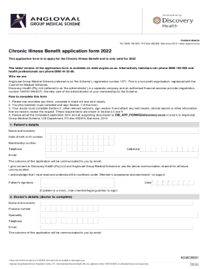 Fillable Online PDF Chronic Illness Benefit application form 2017 ...