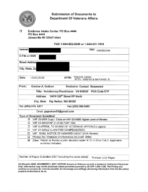 Fillable Online PDF Department of Veterans Affairs Claims Intake Fax ...