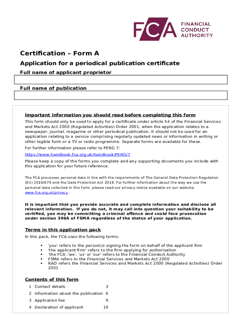 Certification C - FCA Handbook Doc Template | pdfFiller