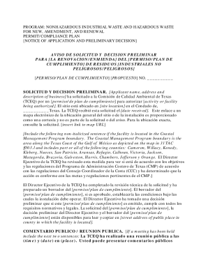 Fillable Online Bilingual Notice Application Form: - www.tceq.texas.gov ...