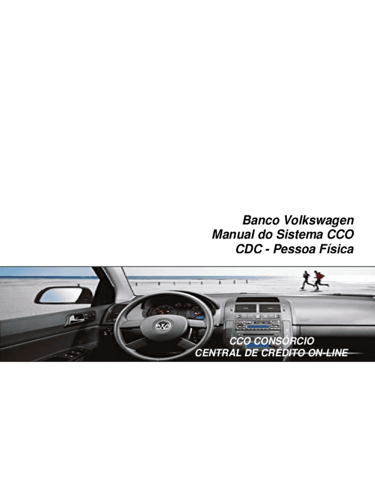 Fillable Online Banco Volkswagen Manual do Sistema CCO CDC - Pessoa ...