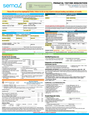 Fillable Online PRENATAL TESTING REQUISITION - Sema4 Fax Email Print ...