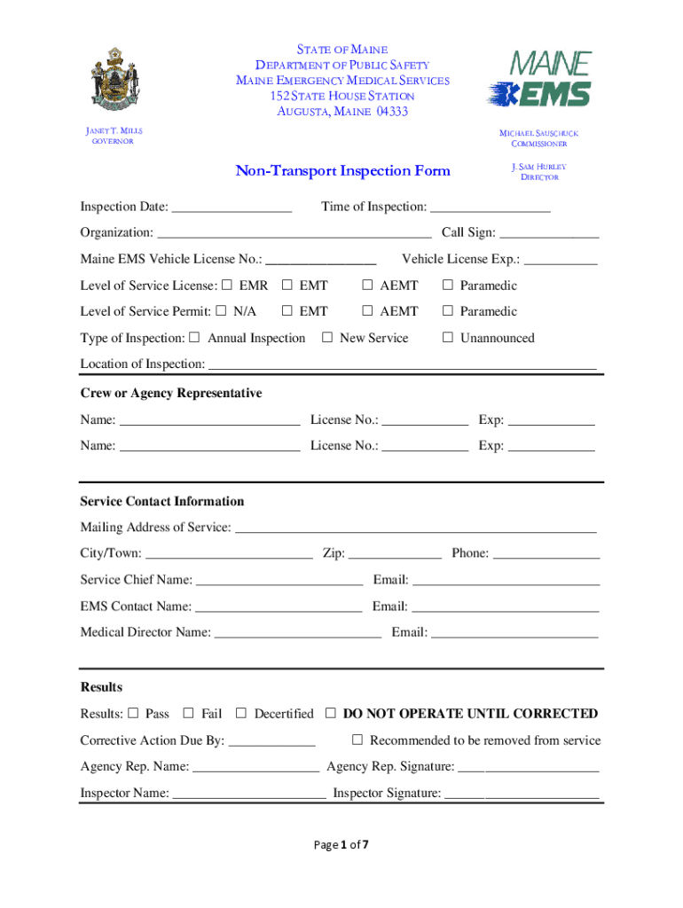 Fillable Online Non-Transport Inspection Form Fax Email Print - pdfFiller