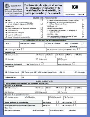 Fillable Online PDF Modelo 030. Declaracin censal de alta en el Censo ...