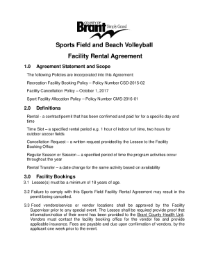 Fillable Online Sports Field and Beach Volleyball Facility Rental ...