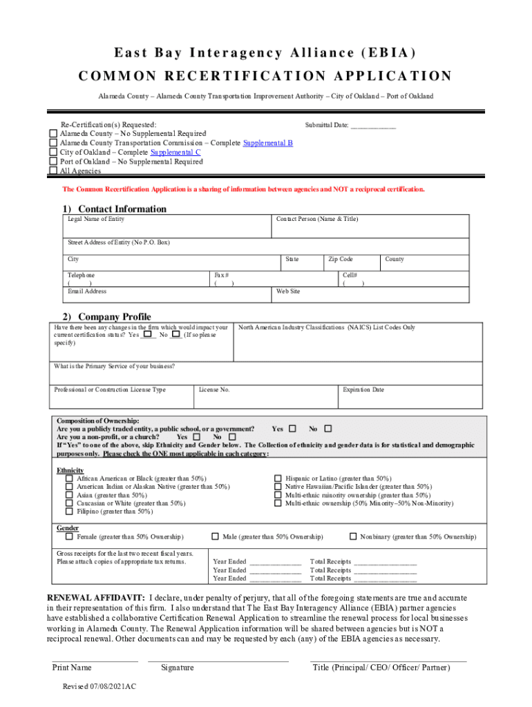 Fillable Online PDF East Bay Interagency Alliance (EBIA) COMMON ...