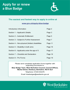 Fillable Online Apply for or renew a Blue Badge - GOV.WALES Fax Email ...