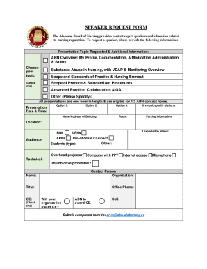 Fillable Online SPEAKER REQUEST FORM Fax Email Print - pdfFiller