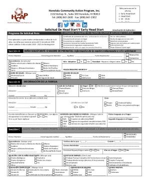 Fillable Online HCAP Head Start & Early Head Start - Honolulu Community ... Fax Email Print ...