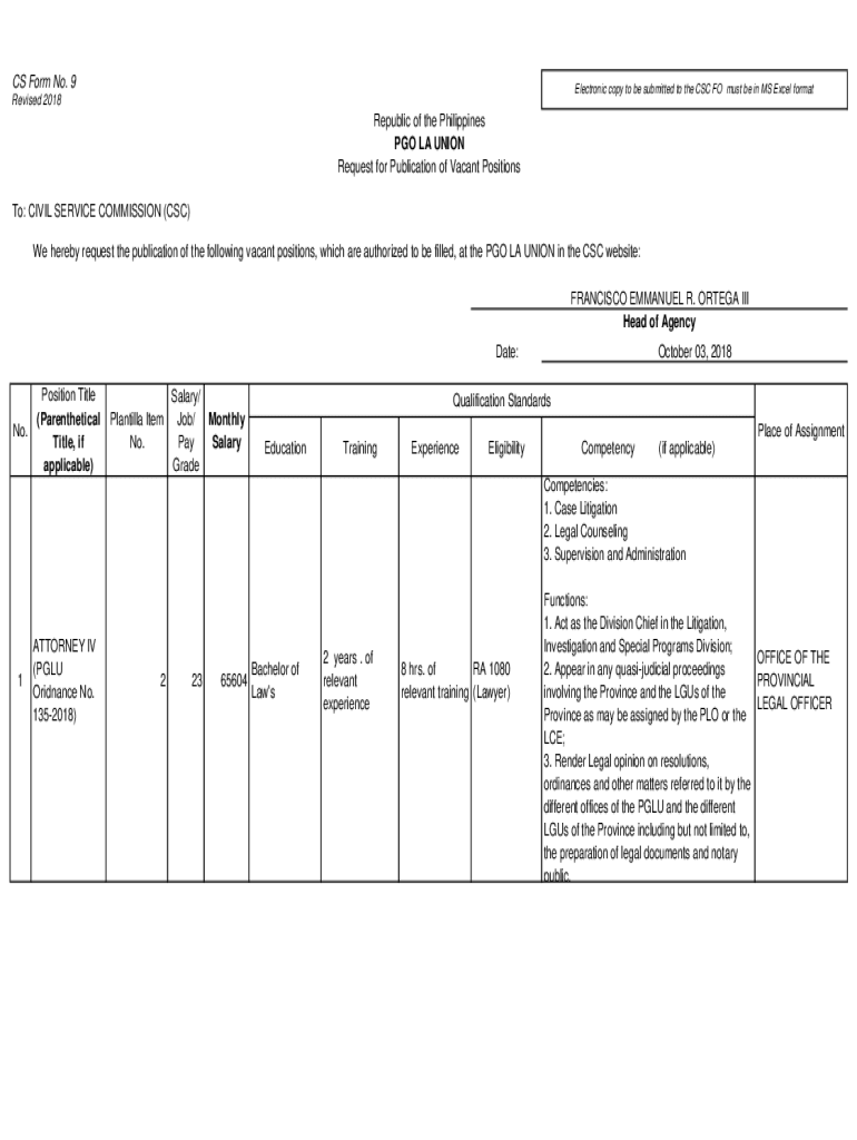 Fillable Online CS Form No. 9 - BJMP Fax Email Print - pdfFiller