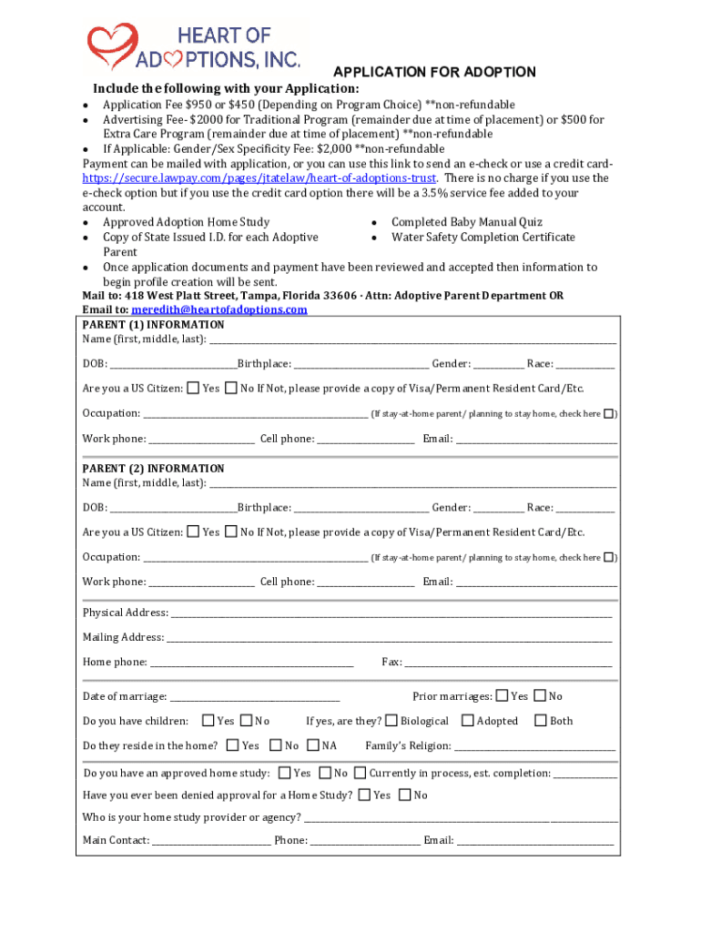 Fillable Online Fillable Online Dear Prospective Adoptive Family ...